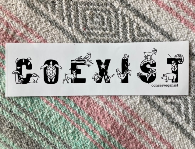 COEXIST bumper sticker | conserveganist